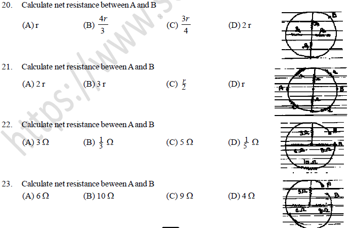 NEET UG Physics Current Electricity MCQs, Multiple Choice Questions